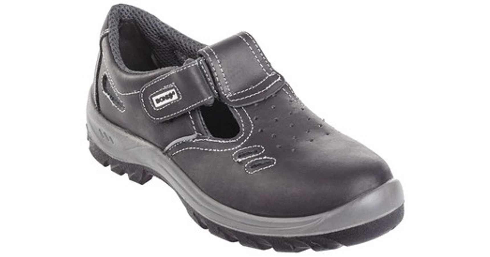 Coverguard Boni O1 SRC bőr munkavédelmi szandál, lábujjvédő nélküli, fekete, 36